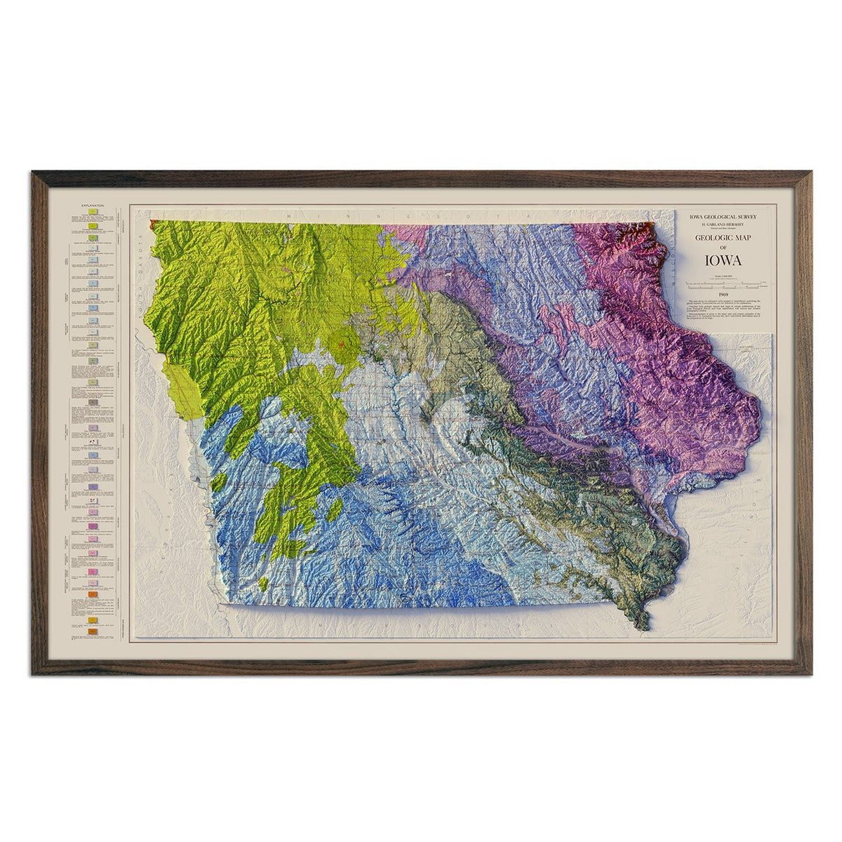 Iowa Relief Maps | Hydrological & Elevation Map Prints – Muir Way
