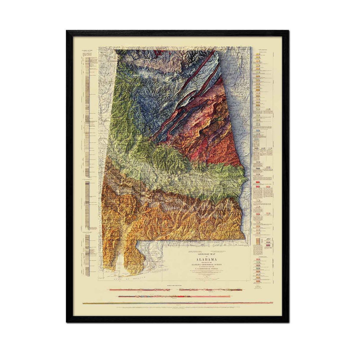 Alabama Relief Maps, Elevation & Hydrological Maps – Muir Way