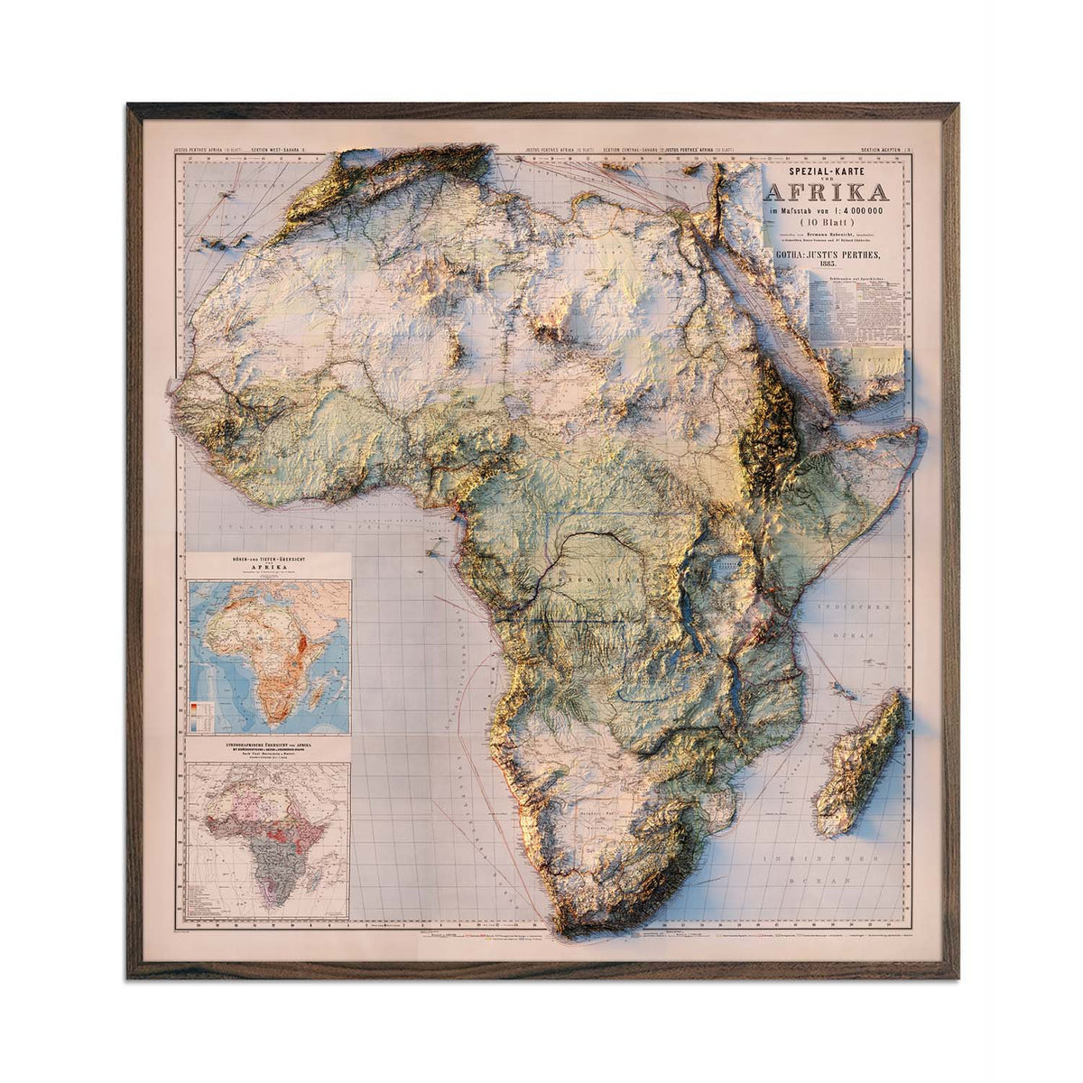 Africa Map Prints | Shaded Relief & Vintage Maps of Africa – Muir Way