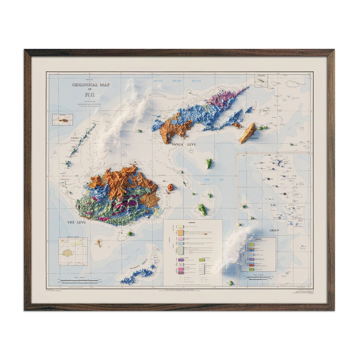 Fiji Map Posters & Art - Fiji Wall Maps - Muir Way