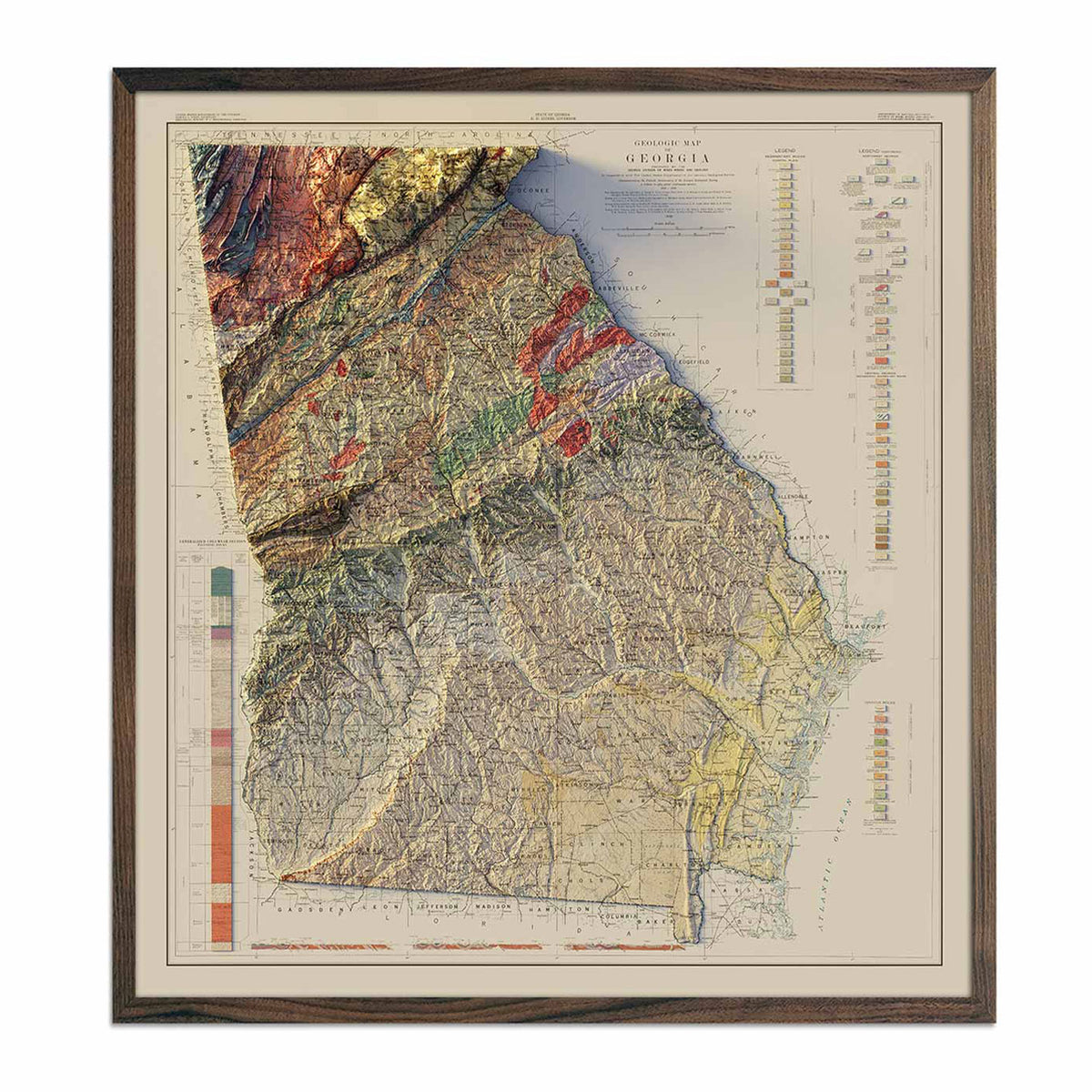 Georgia Relief Maps | Shaded, Hydrological, & Elevation Prints – Muir Way