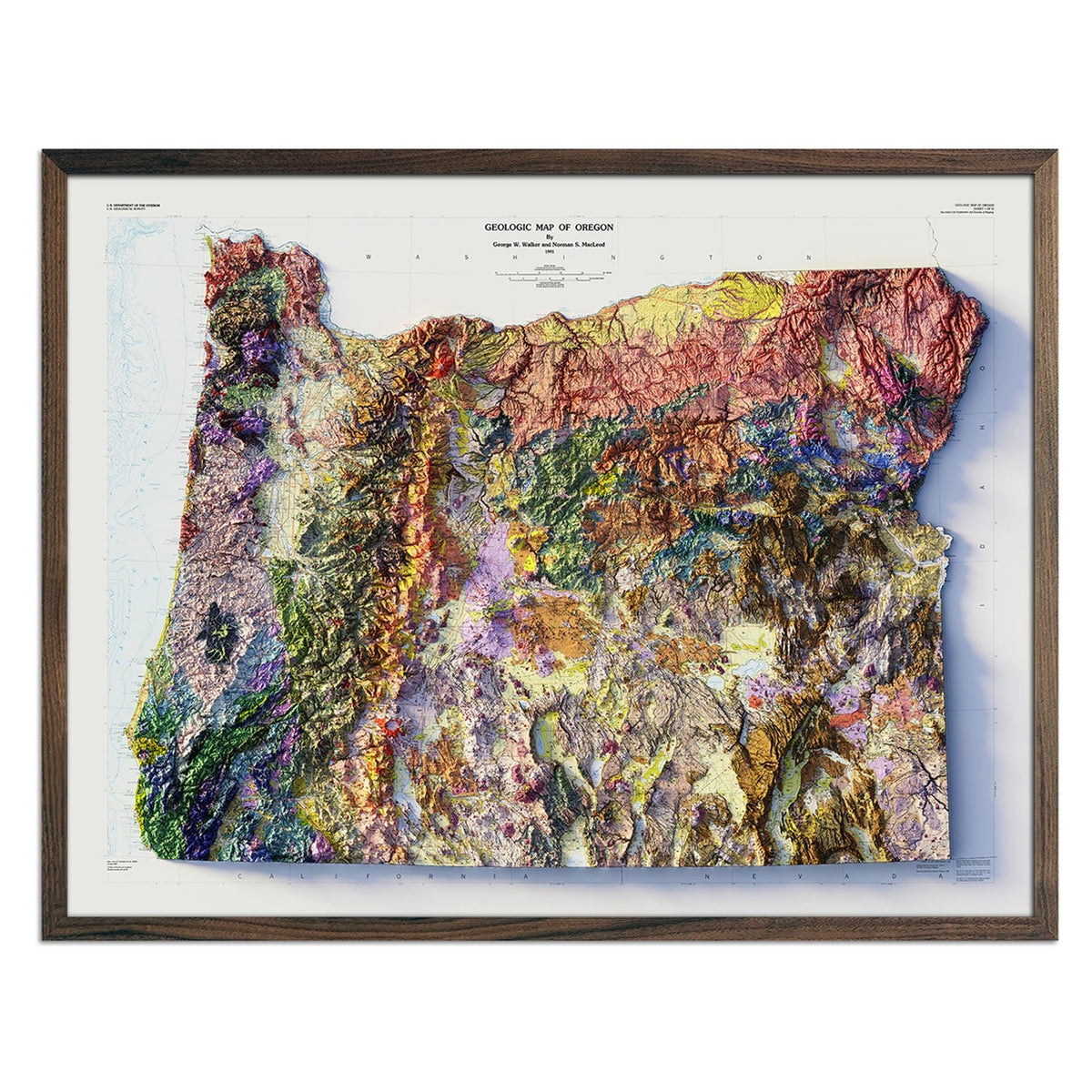 Relief Maps of Oregon | Hydrological, Elevation Map Prints – Muir Way