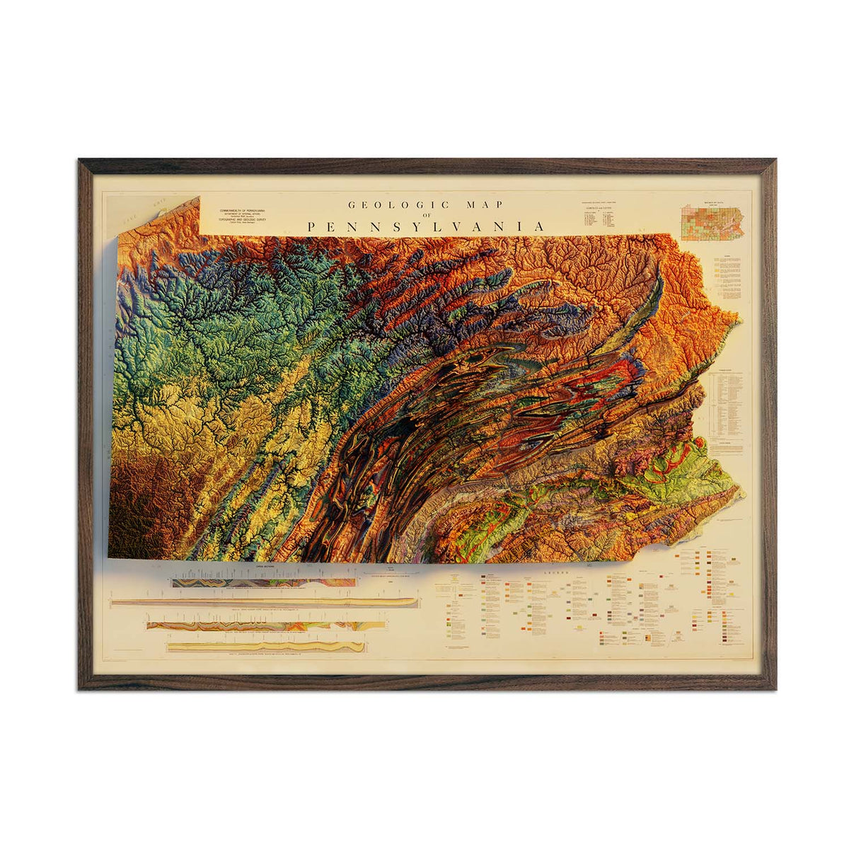 Pennsylvania Relief, Hydrological, and Elevation Maps – Muir Way