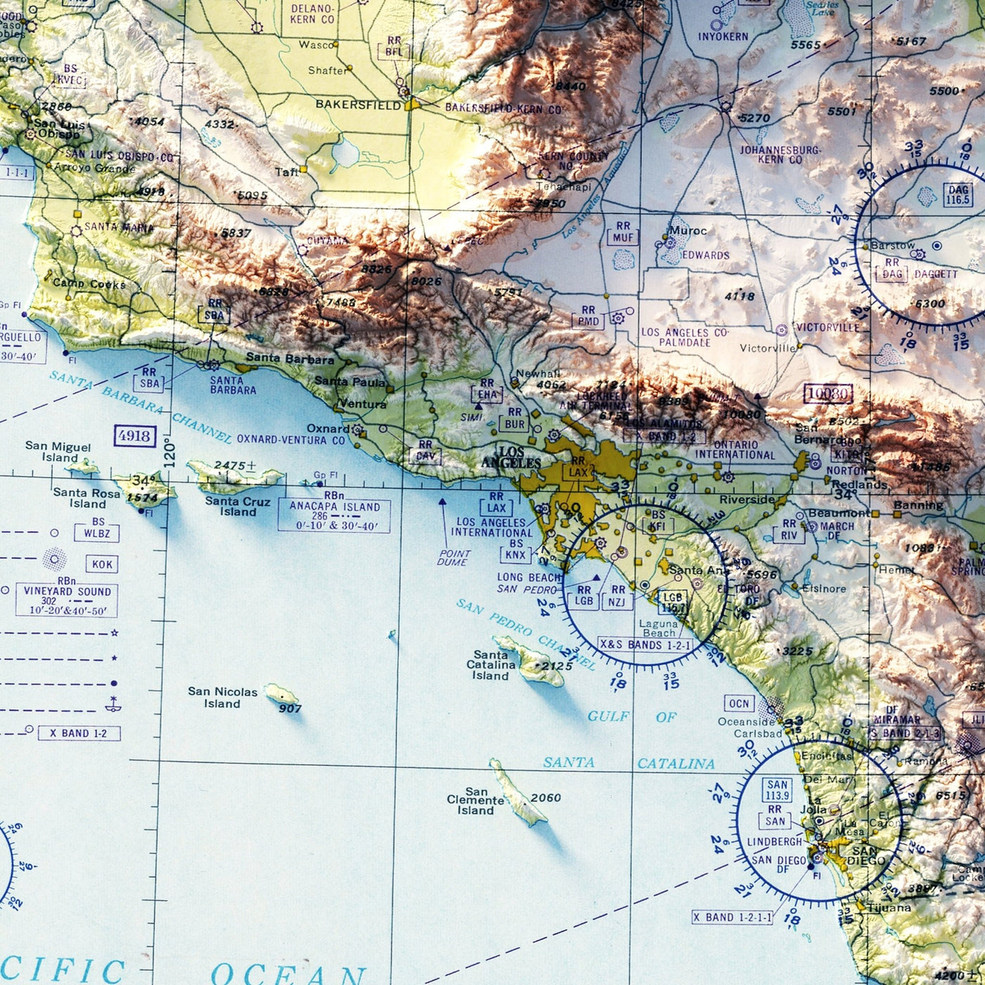 Southwest 1950 Shaded Relief Map | Vintage map of landscape – Muir Way