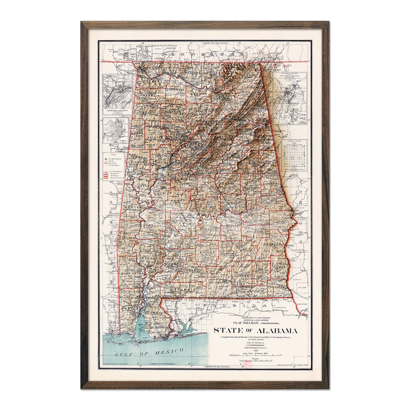 Alabama Relief Maps, Elevation & Hydrological Maps - Muir Way