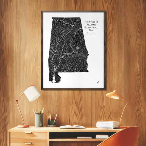 Alabama Hydrological Relief Map | Map of rivers & more – Muir Way
