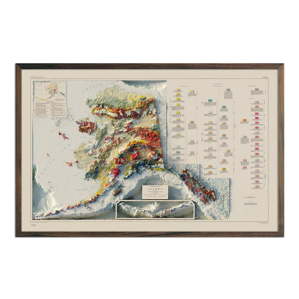 Shop Alaska Relief Map Prints, Elevation & Hydrological Maps - Muir Way