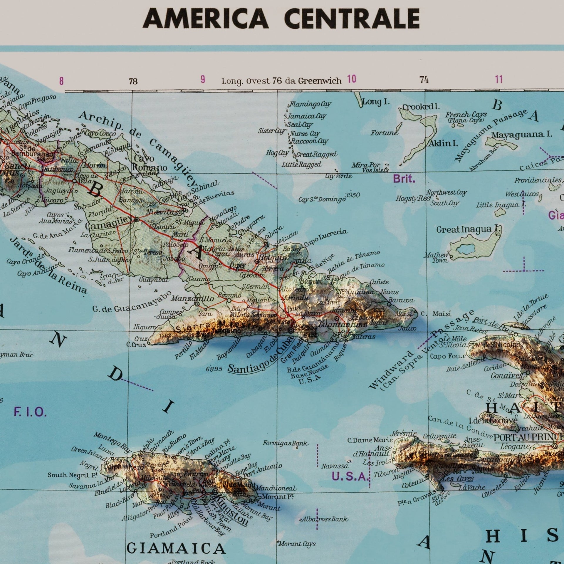Central America Map (1952) | Muir Way