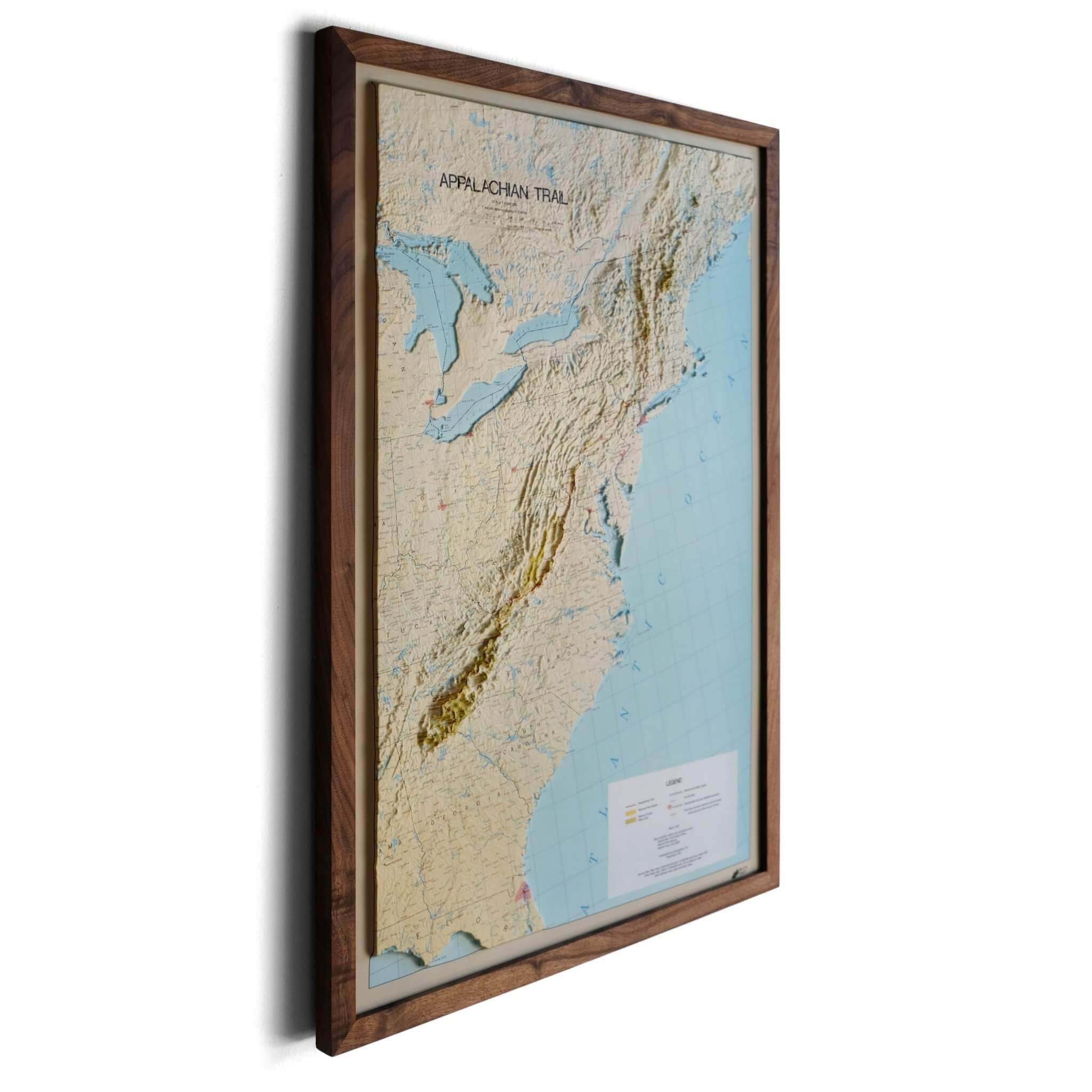 Vintage 3D Appalachian Mountains Raised Relief Map by Muir Way