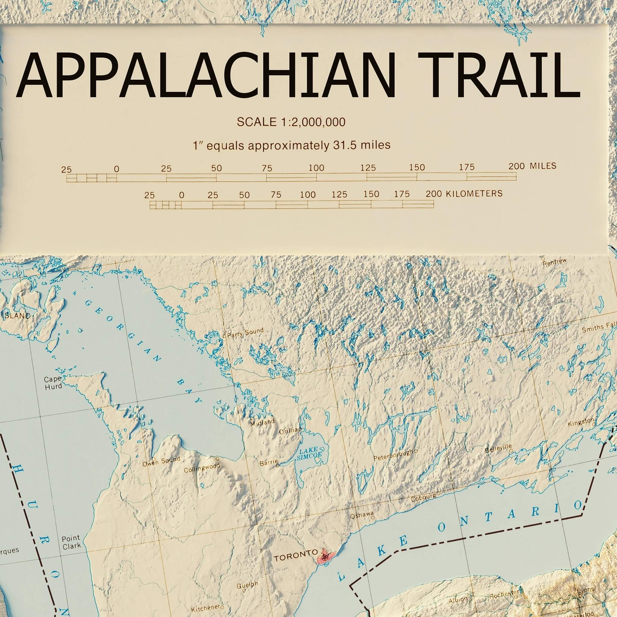 Vintage Relief Map of Appalachian Trail (1981) | Muir Way