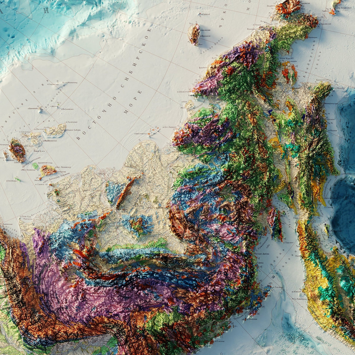 Arctic and Subarctic 1966 Relief Map – Muir Way