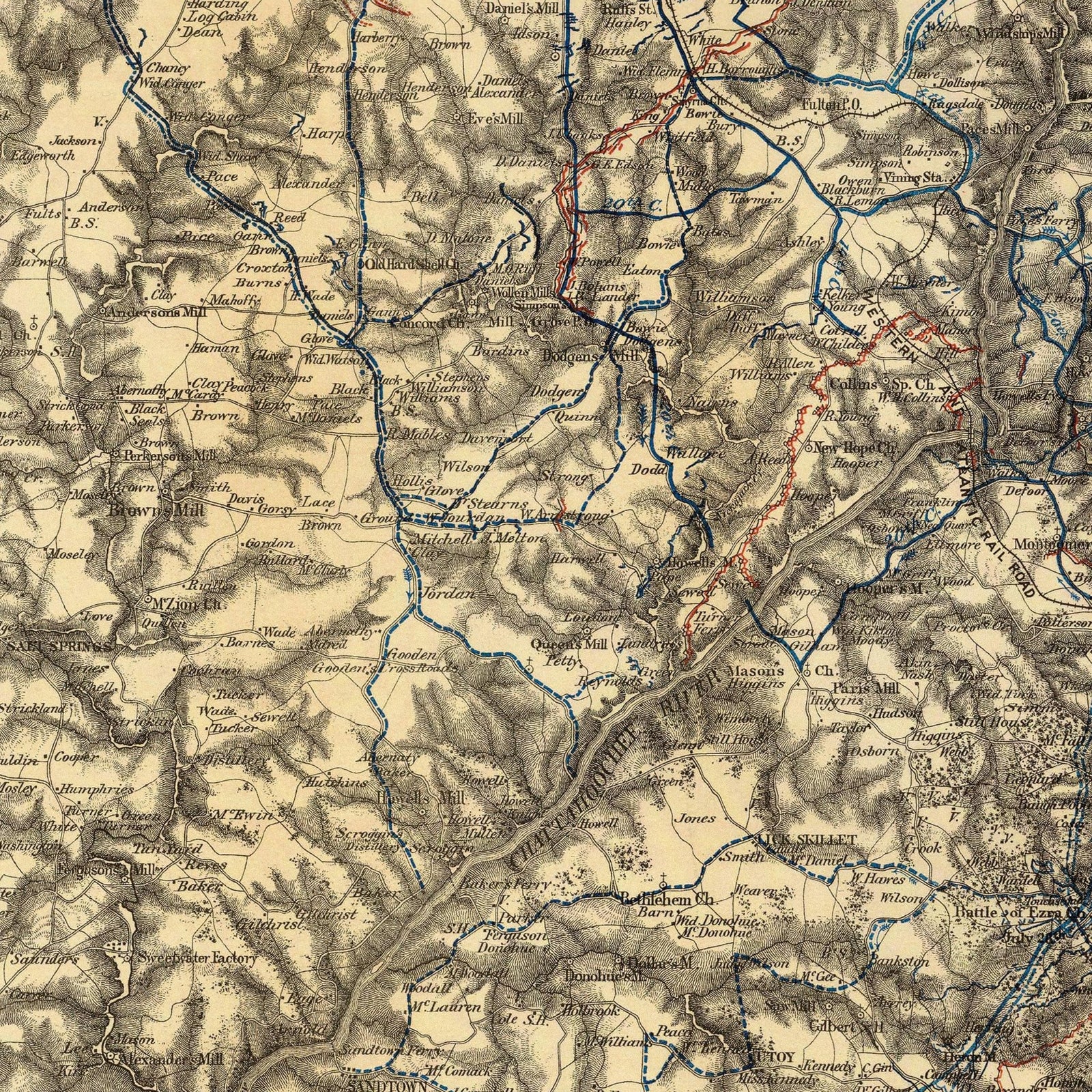 Battle of Atlanta Map Prints: Full Civil War Atlanta Campaign – Muir Way