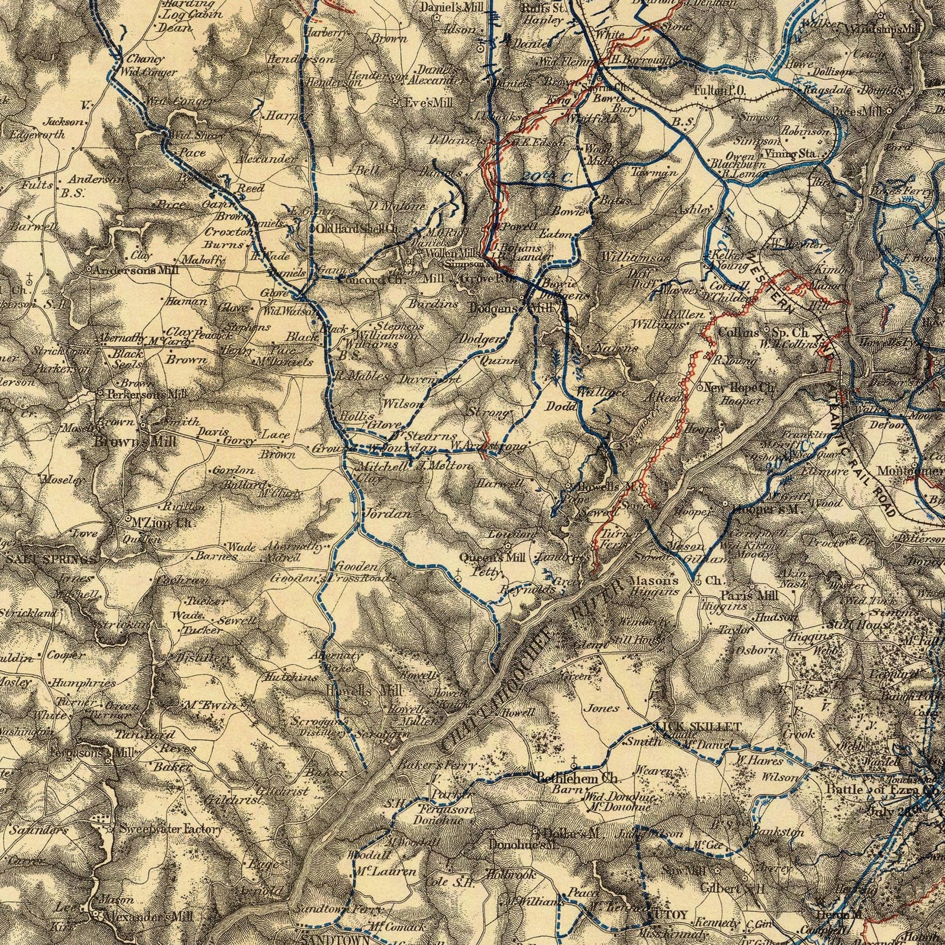 Battle of Atlanta Map Prints: Full Civil War Atlanta Campaign – Muir Way