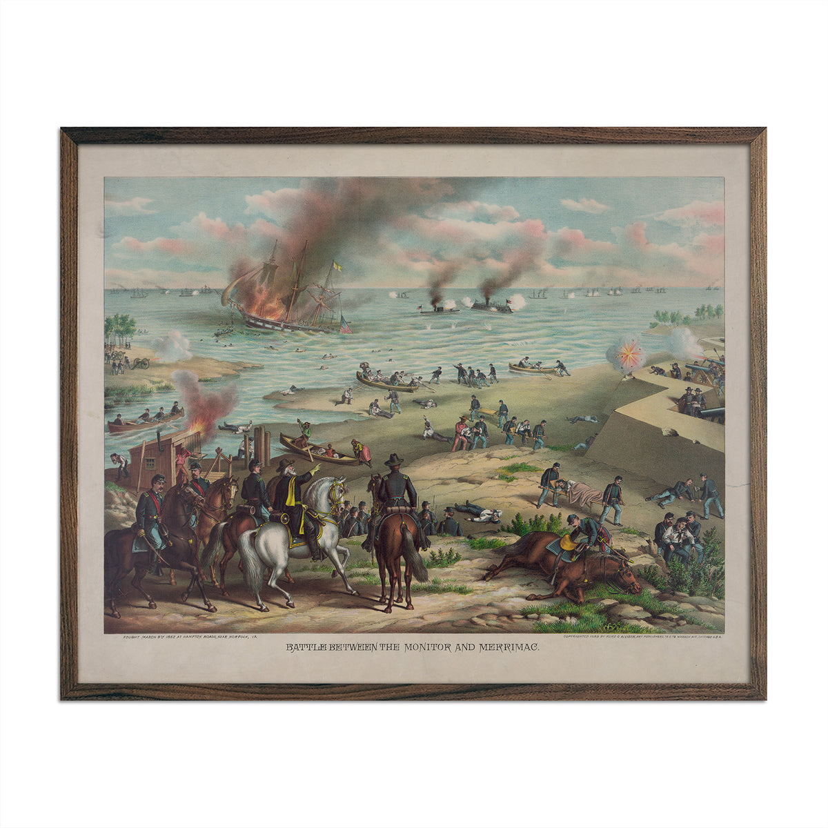 Battle of Monitor & Merrimac Art Print: Civil War Illustrated – Muir Way