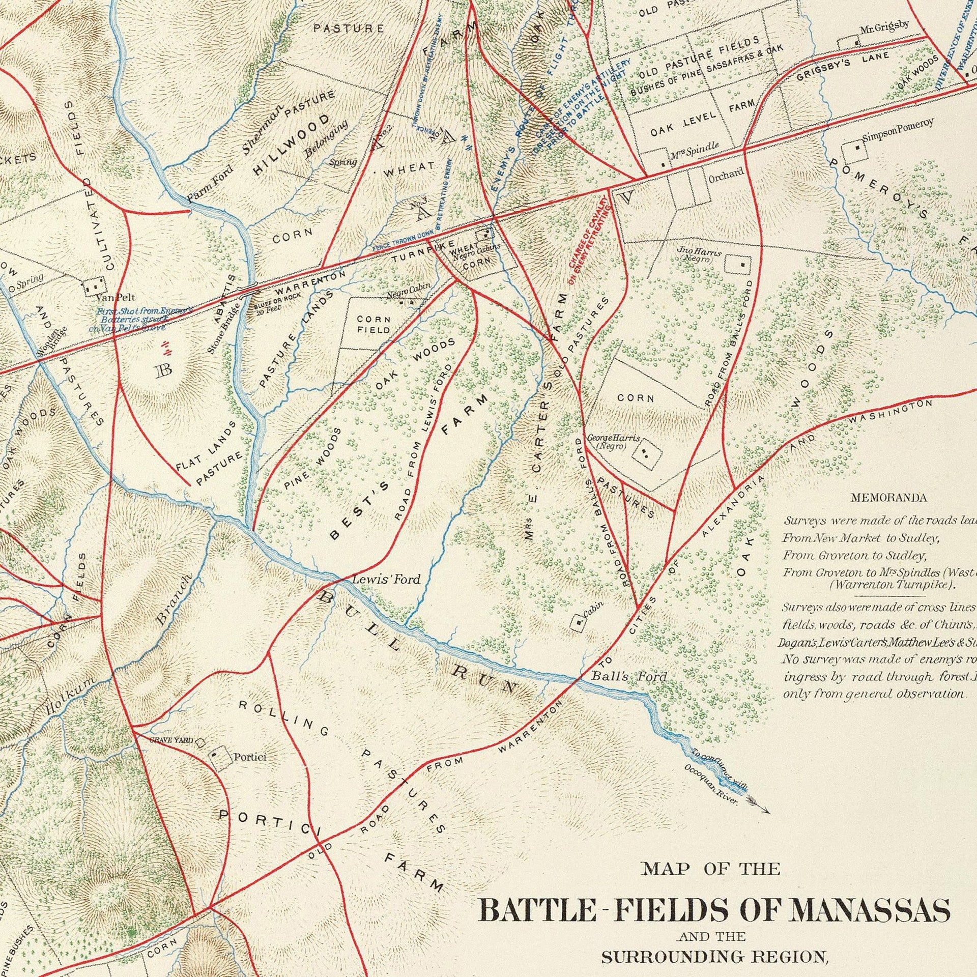 Beautifully Detailed Battle of Bull Run Map Prints – Muir Way