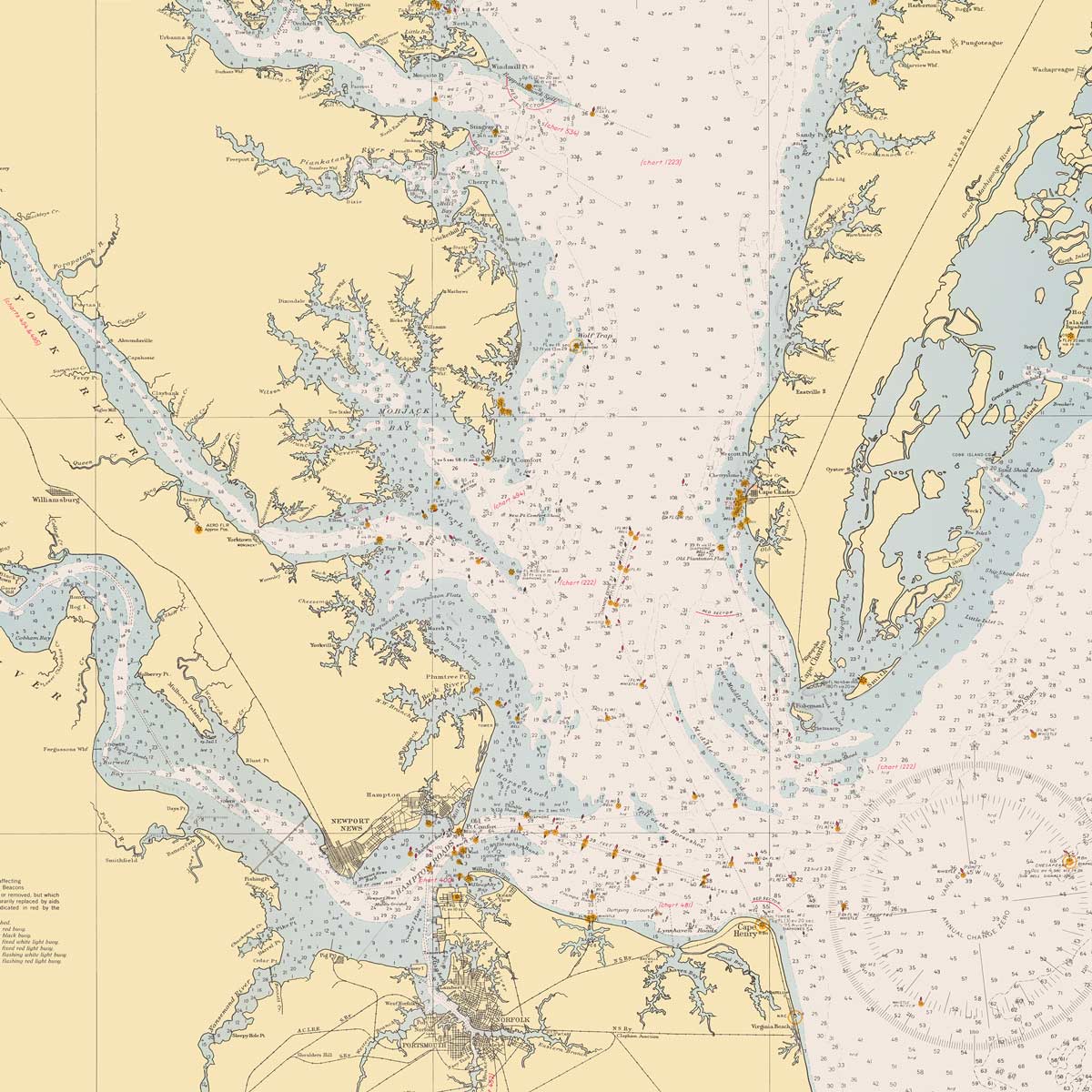 Chesapeake Bay Nautical Chart 1940 - Muir Way