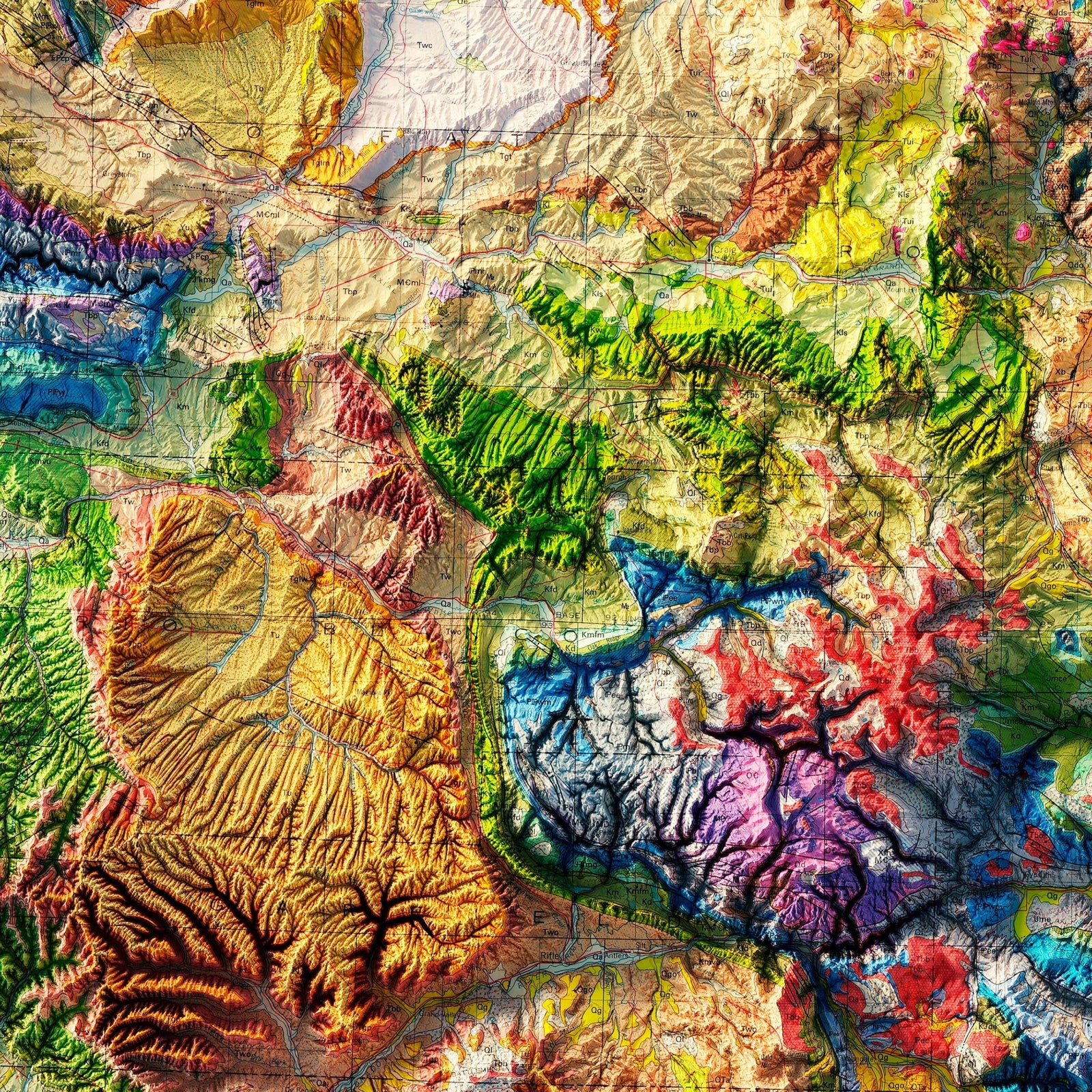 Colorado 1979 Shaded Relief Map – Muir Way