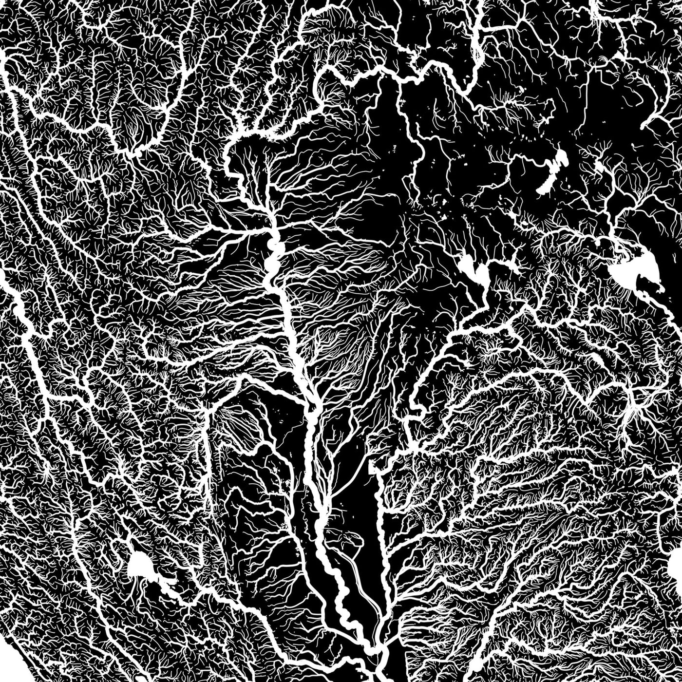 California Hydrology Series Map | Map of rivers, streams & more – Muir Way