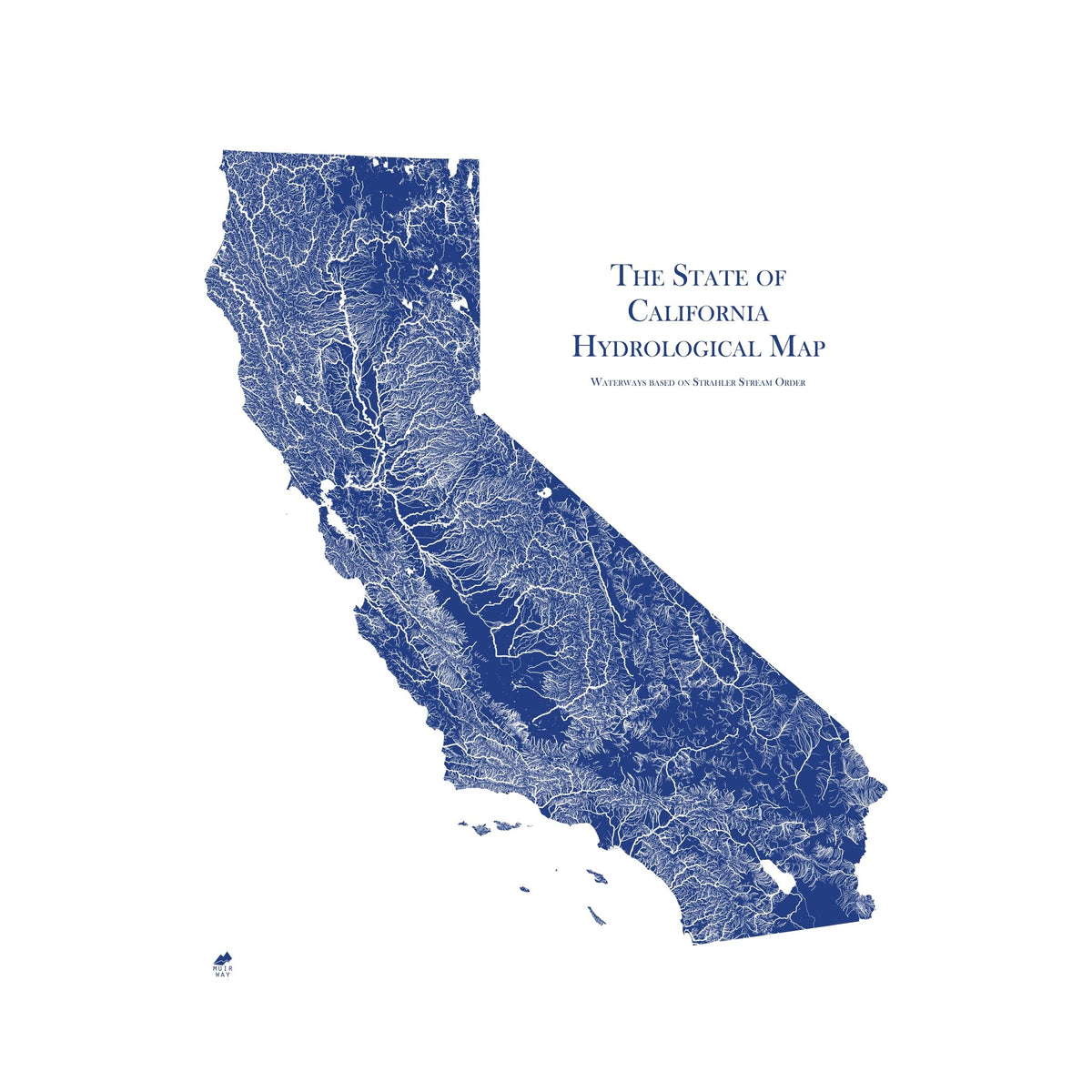 California Hydrology Series Map | Map of rivers, streams & more - Muir Way