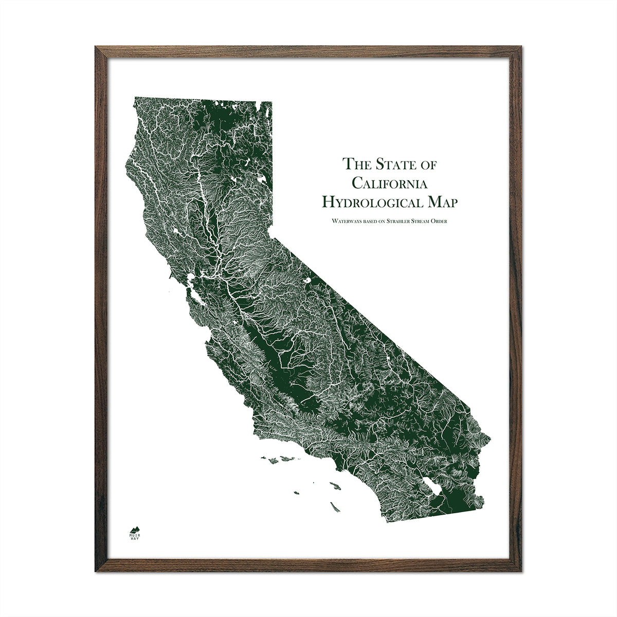 California Hydrology Series Map | Map of rivers, streams & more - Muir Way