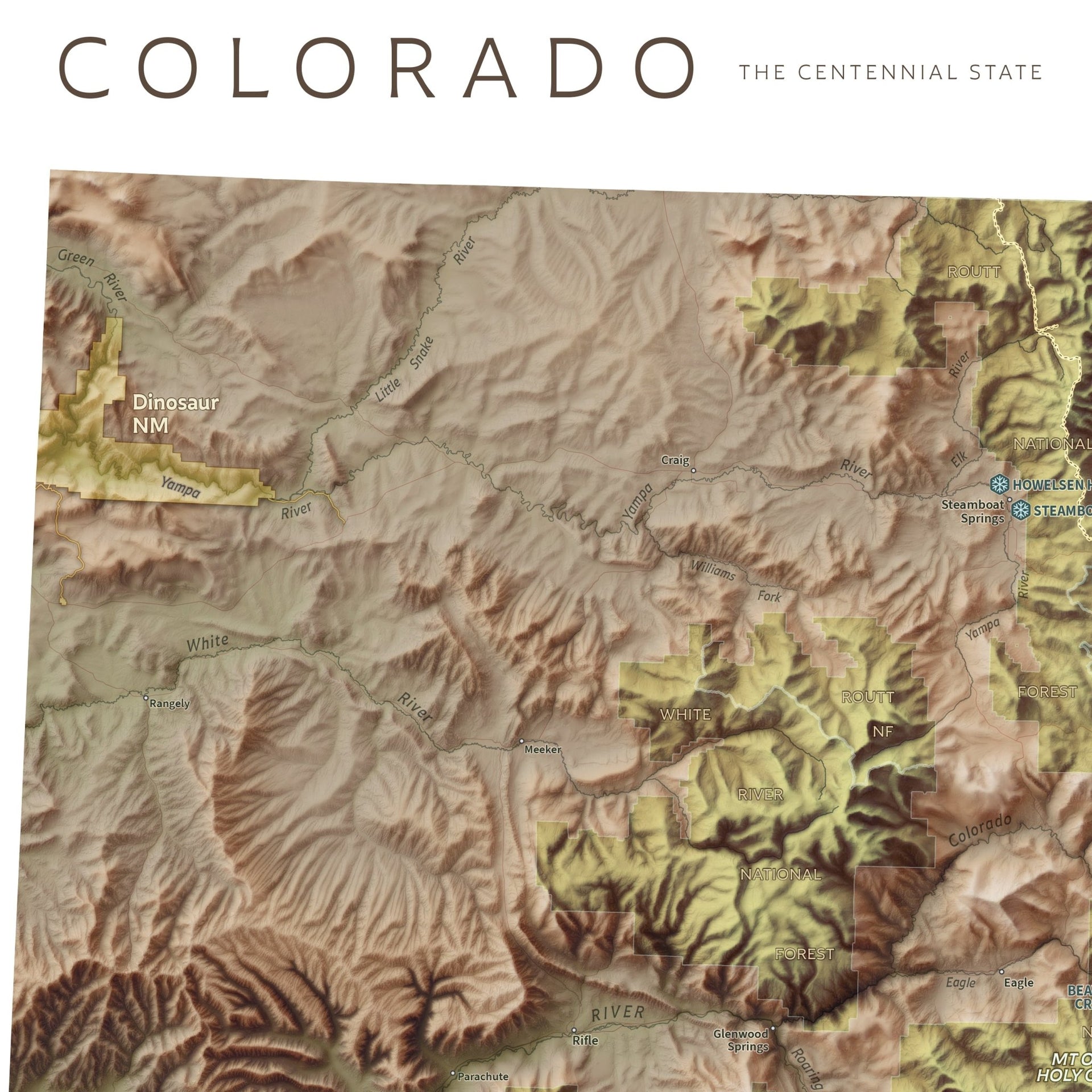 Colorado Relief Maps | Elevation, Hydrological Map Prints – Muir Way