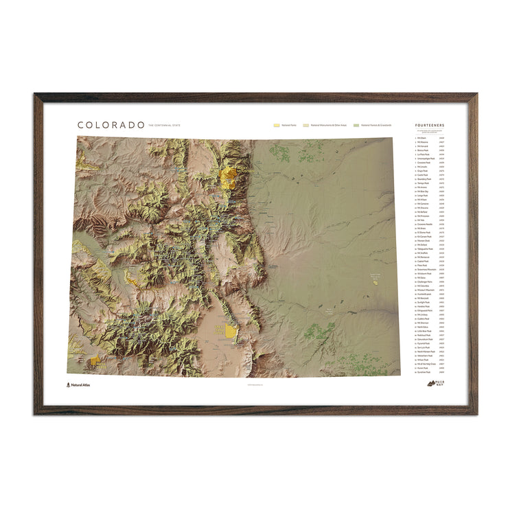 Colorado Relief Maps | Elevation, Hydrological Map Prints – Muir Way