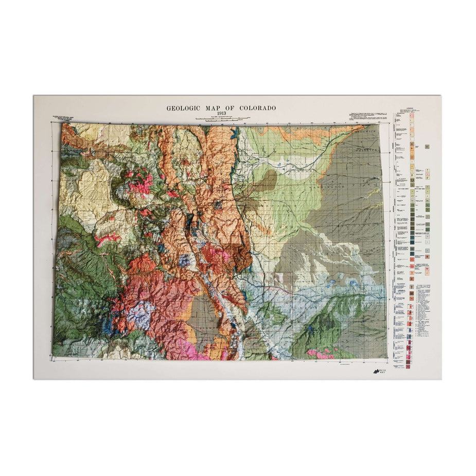 Stunning Raised 3D Relief Map of Colorado from 1913 | Muir Way