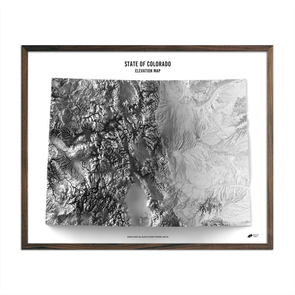 Colorado Relief Maps | Map Art | Elevation, Hydrological Maps - Muir Way
