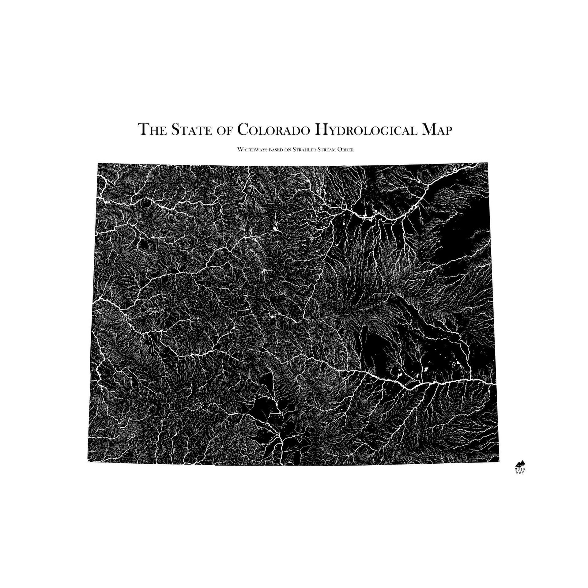 Colorado Hydrology Series Map | Map of rivers, streams & more – Muir Way