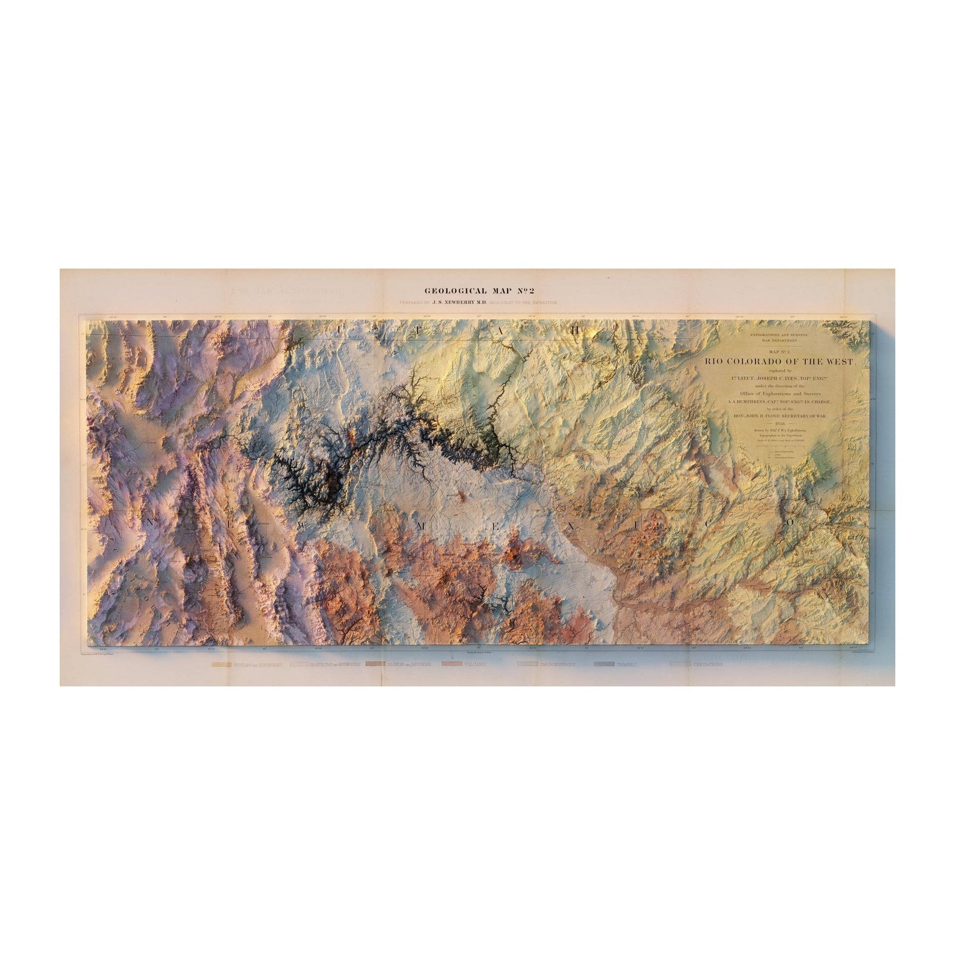 Colorado River 1858 Shaded Relief Map – Muir Way