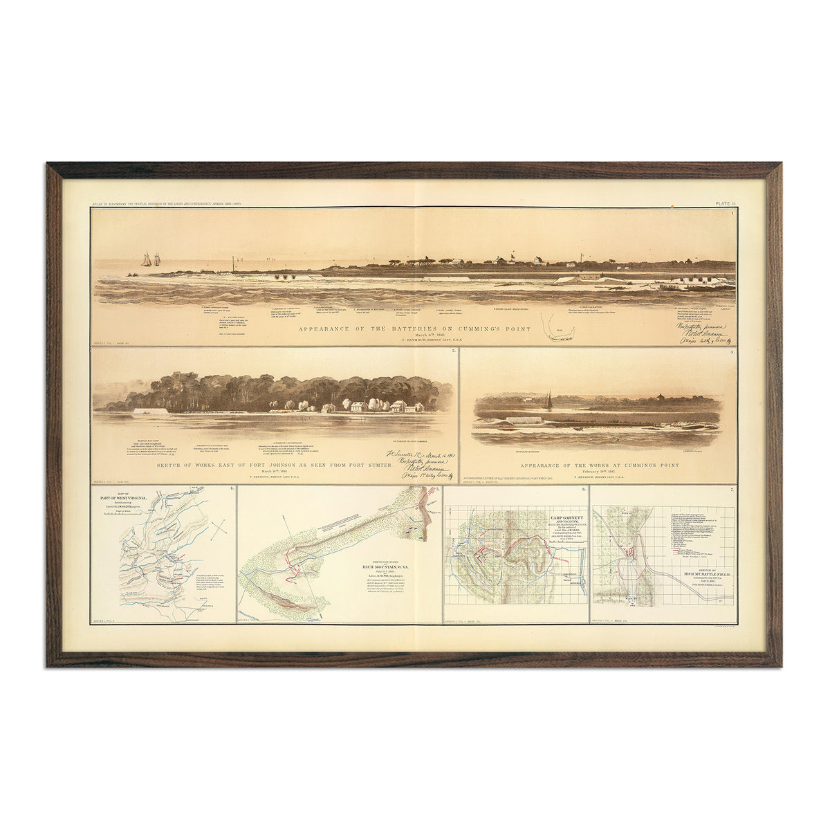 Cumming's Point Batteries Map Print from US Civil War 1861 – Muir Way