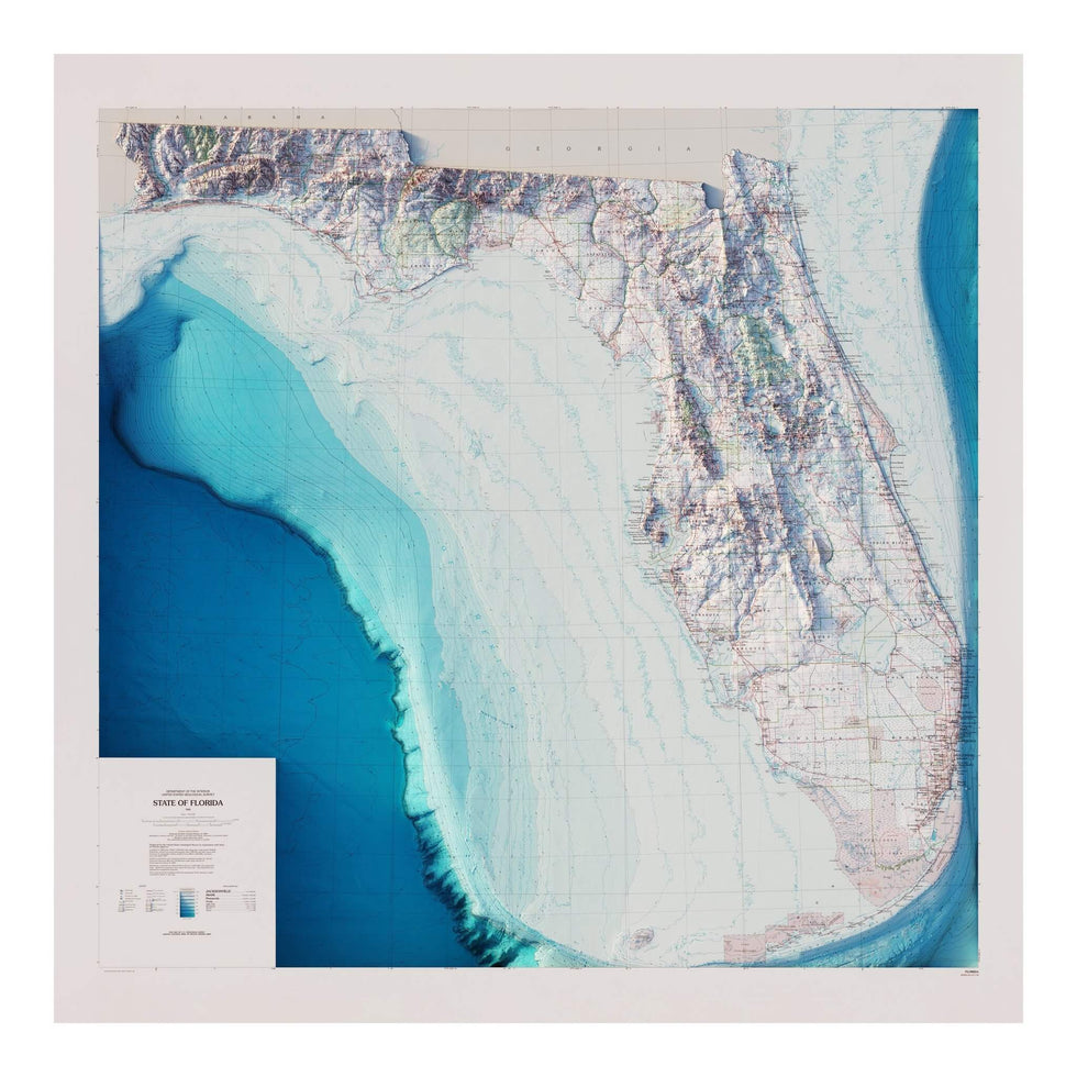 Florida Map Art | Vintage Map Prints of Florida – Muir Way