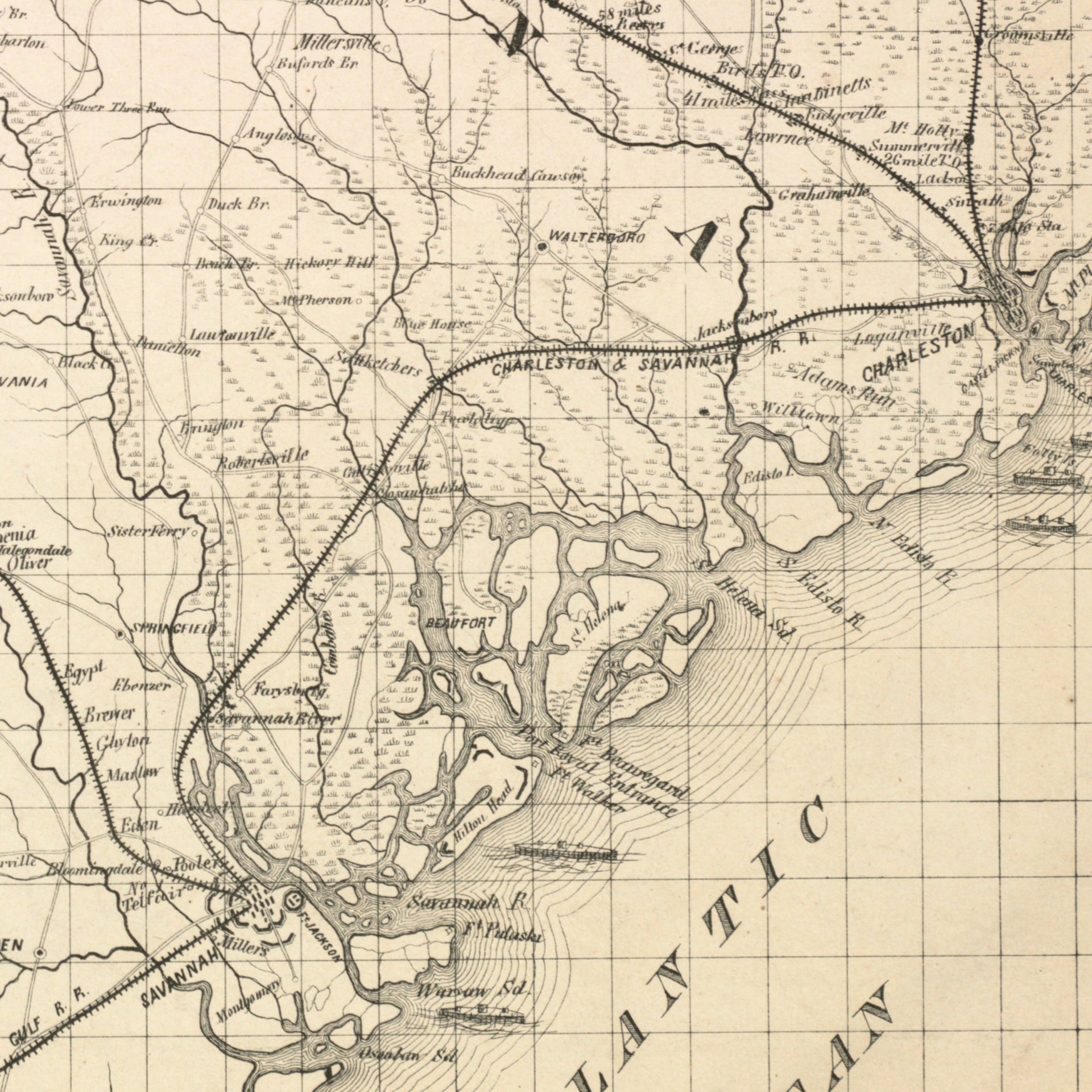 General Sherman's Full Campaign War Map Print | Muir Way