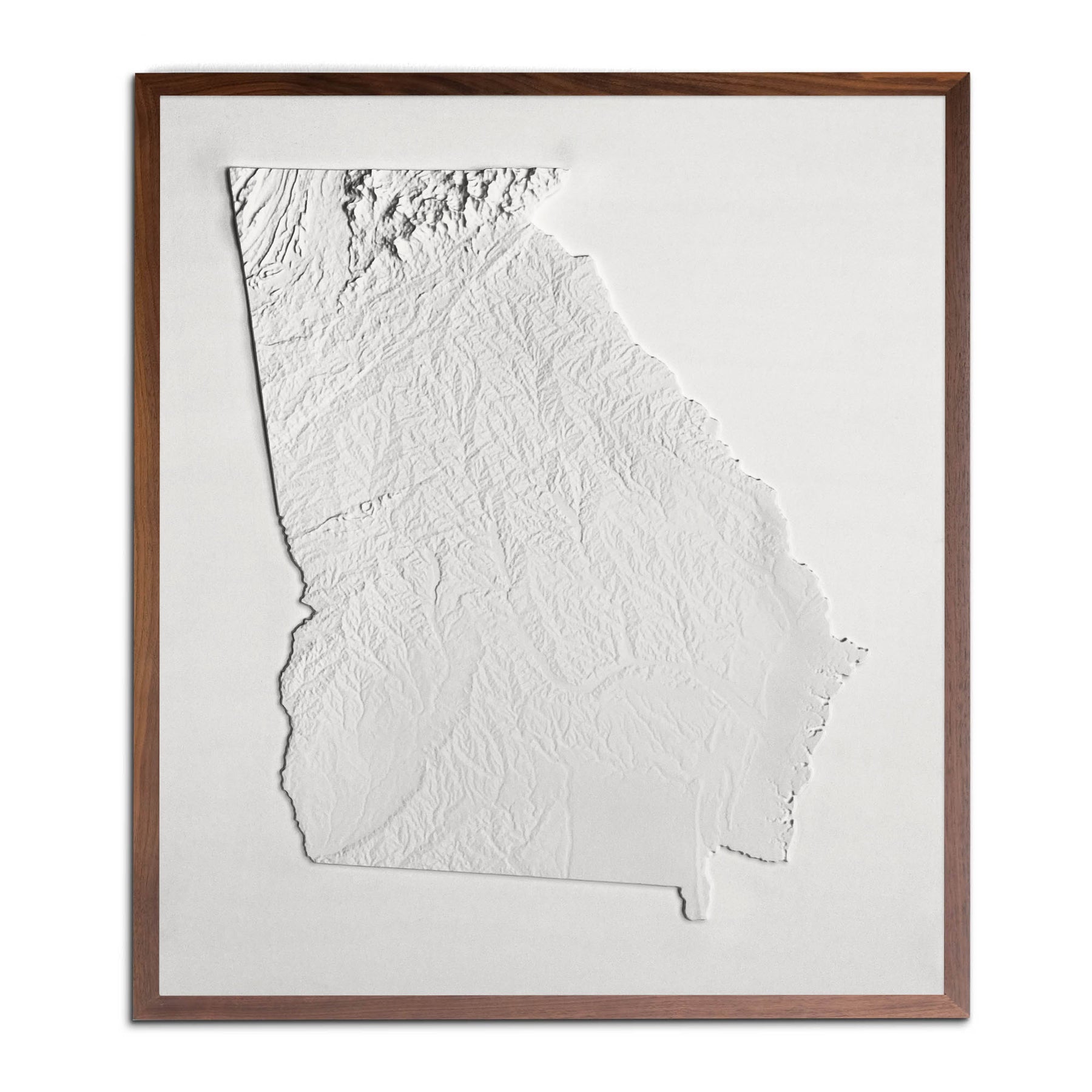 Georgia Relief Map Prints | Hydrological & Elevation Maps - Muir Way