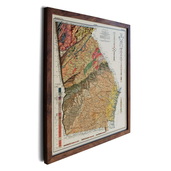 Colorful Vintage 3D Relief Map of Georgia from 1938 | Muir Way