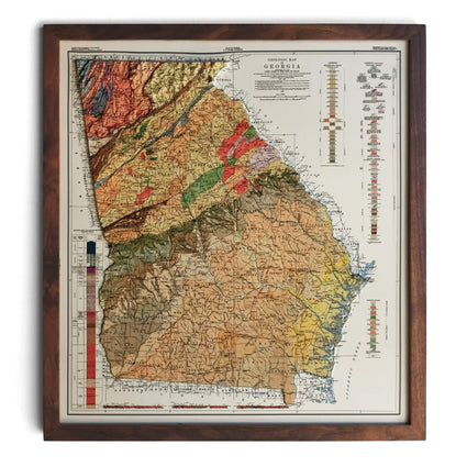 Colorful Vintage 3D Relief Map of Georgia from 1938 | Muir Way