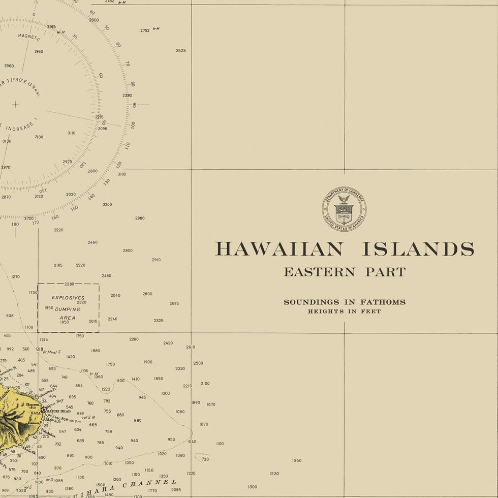Hawaiian Islands Nautical Chart 1947 – Muir Way