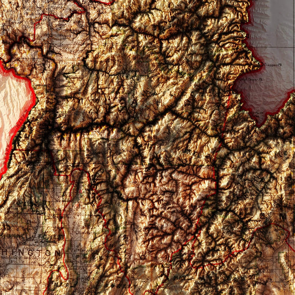 Vintage Relief Map of Idaho (1909) | Muir Way