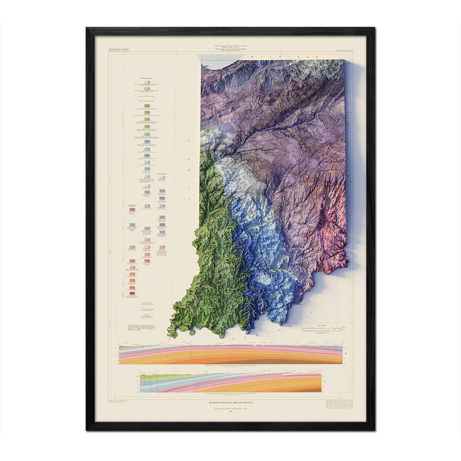 Enhanced Indiana Relief Map (1987) | Muir Way