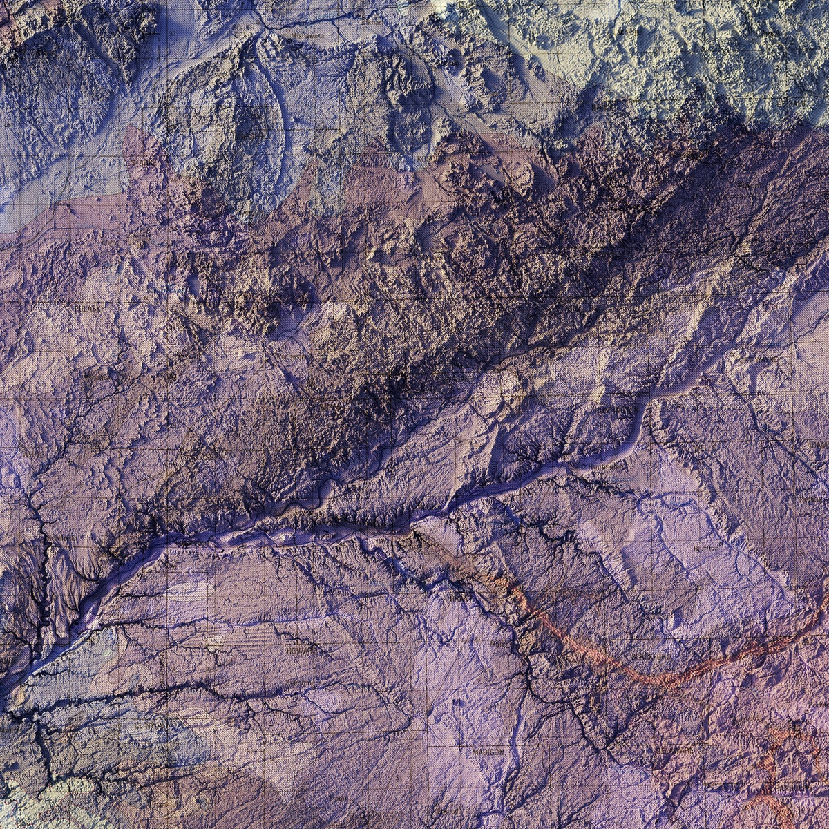 Enhanced Indiana Relief Map (1987) | Muir Way