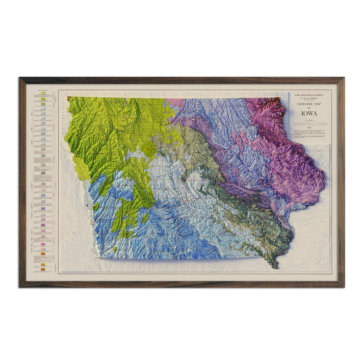 Iowa Relief Maps | Hydrological & Elevation Map Prints – Muir Way