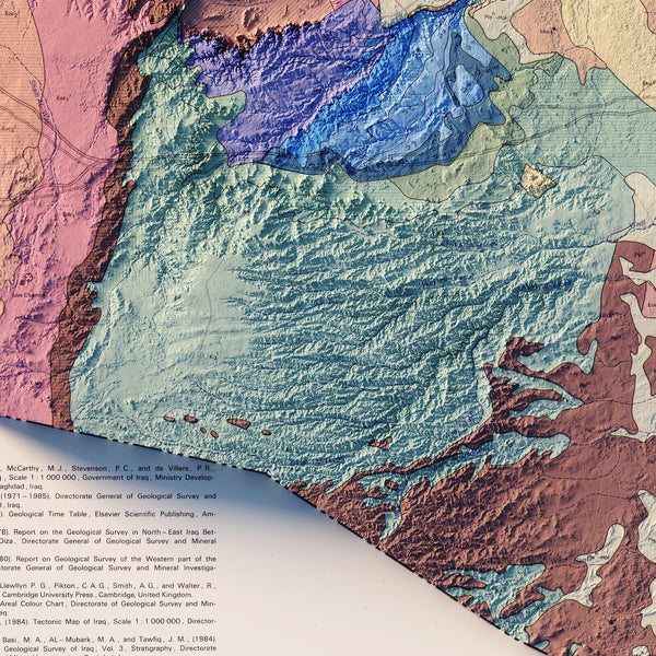 Enhanced Vintage Map of Iraq (1986) | Iraq Relief Map | Muir Way