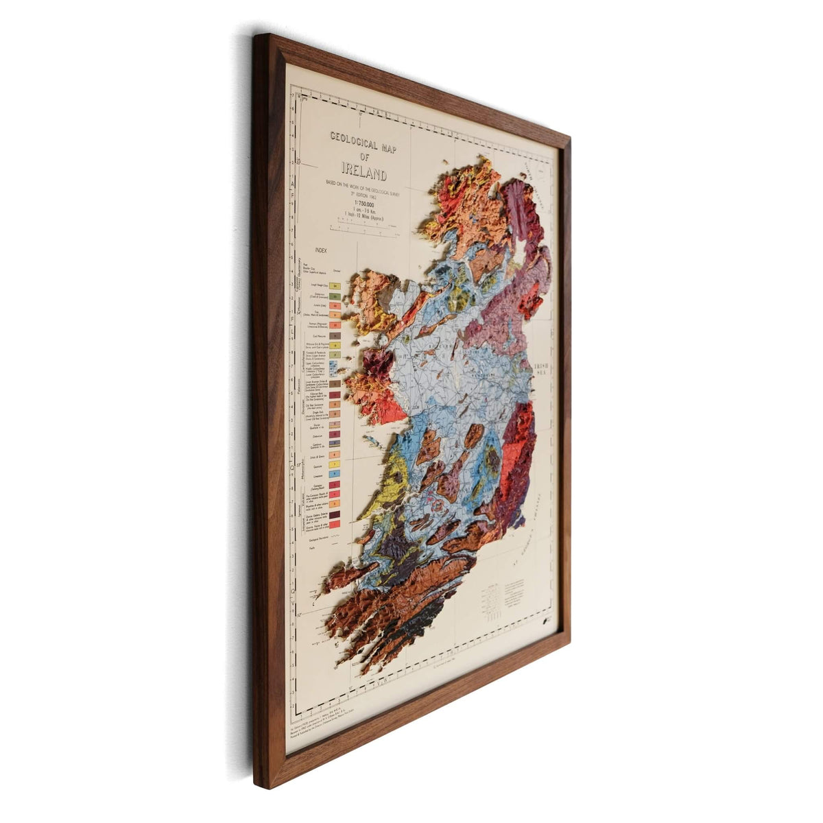 Beautiful Raised Relief 3D Map of Ireland from 1962 | Muir Way
