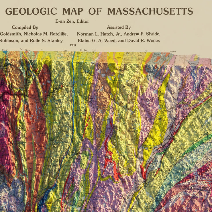 Vintage Massachusetts Relief Map (1983) | Muir Way