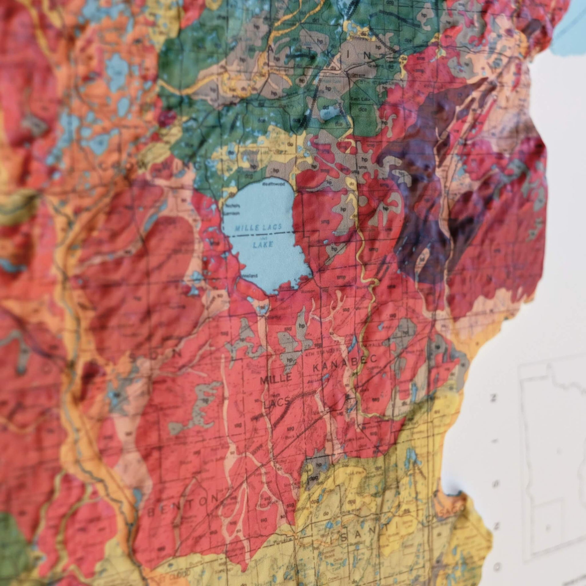 Beautiful Minnesota 3D Map from 1982 in Colorful Raised Relief – Muir Way