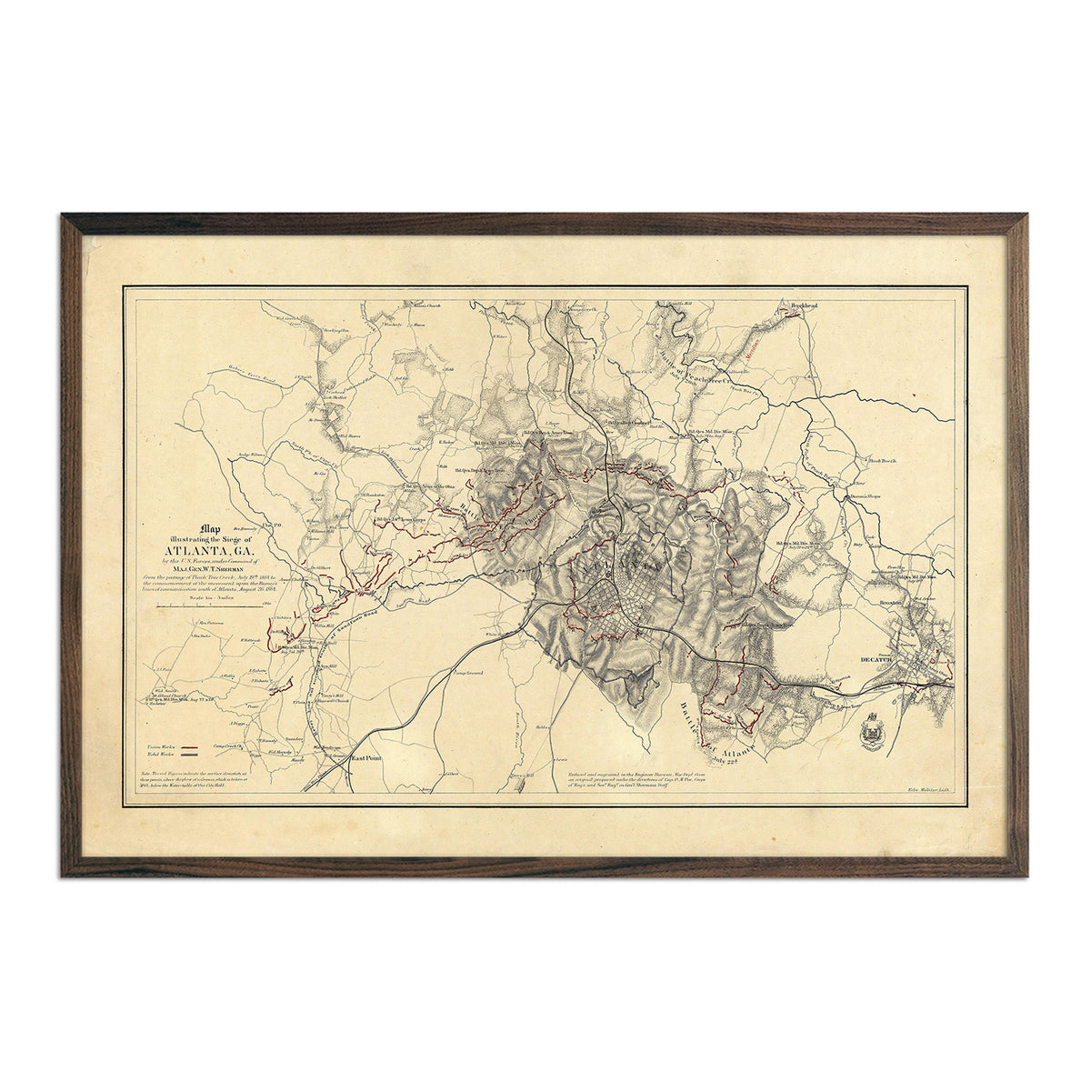 Siege of Atlanta Map | Battle of Atlanta Civil War Map – Muir Way