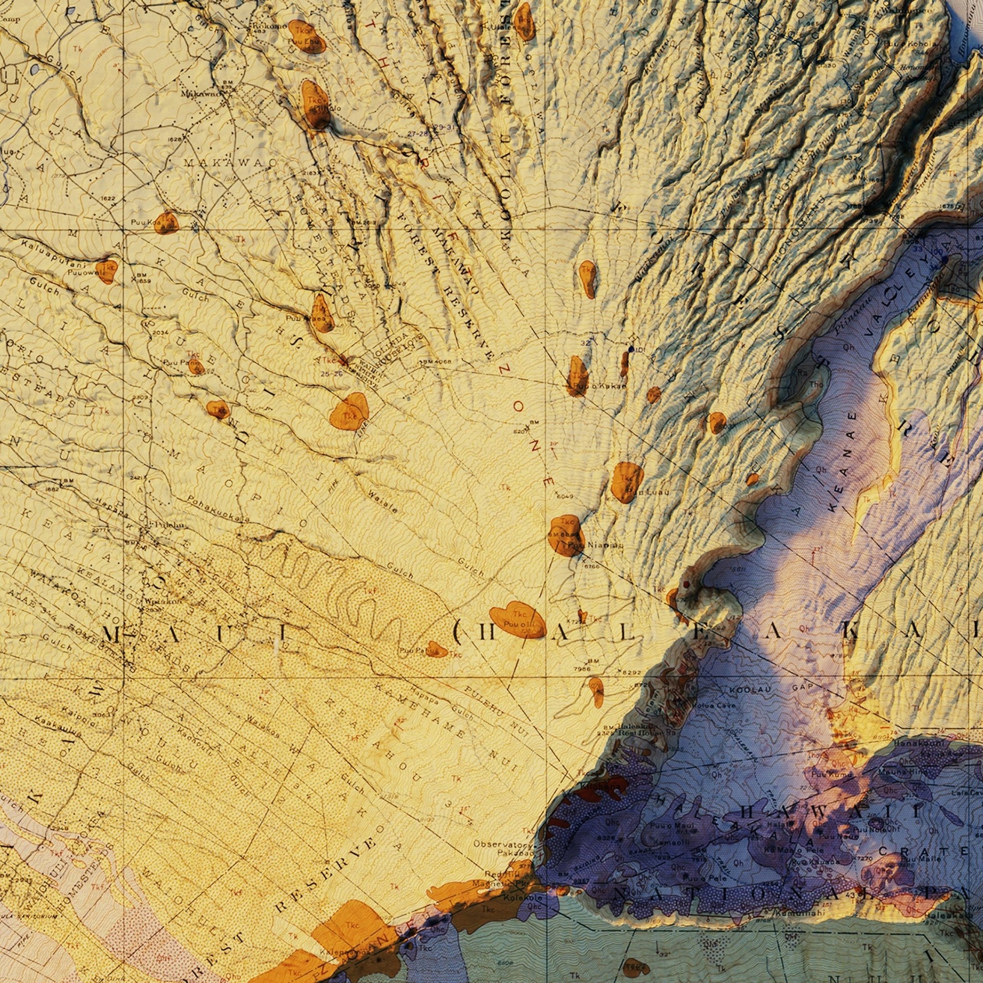 Maui 1942 Shaded Relief Map – Muir Way