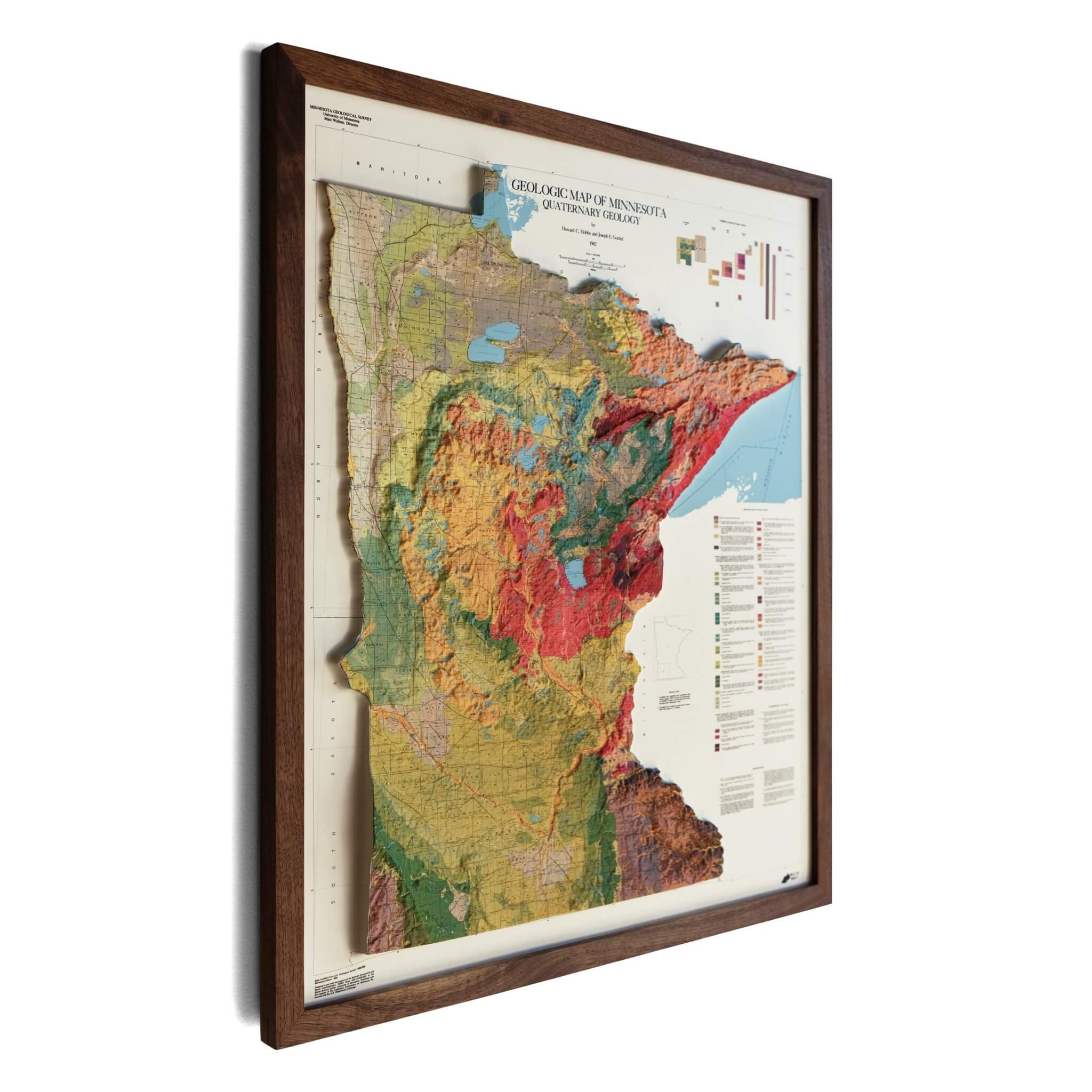 Beautiful Minnesota 3D Map from 1982 in Colorful Raised Relief – Muir Way