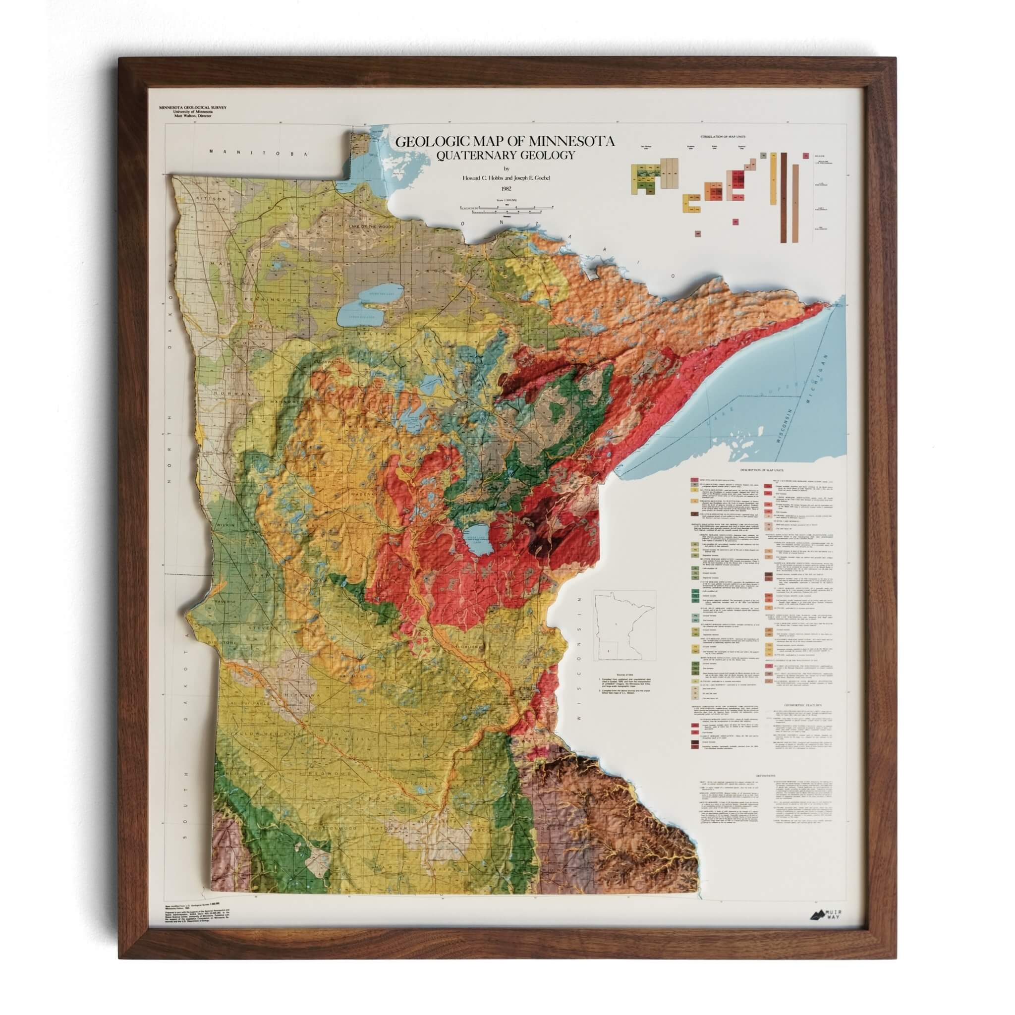 Beautiful Minnesota 3D Map from 1982 in Colorful Raised Relief – Muir Way