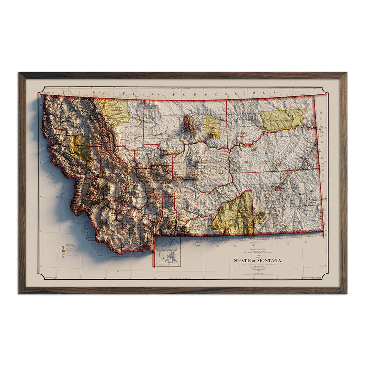 Montana 1897 Shaded Relief Map – Muir Way